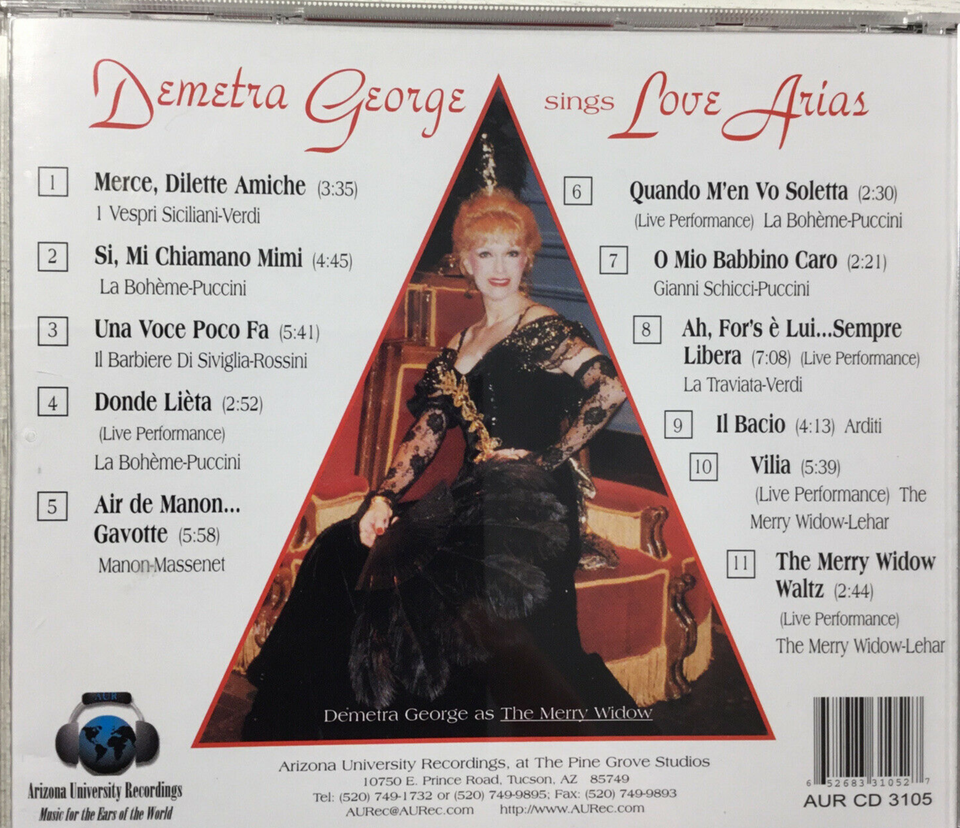 Demetra George Sings Love Arias [Audio CD, 652683310527] | eBay