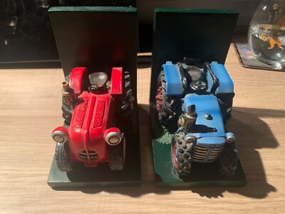 Red & Blue Tractor Bookends - Nursery Decor | eBay UK
