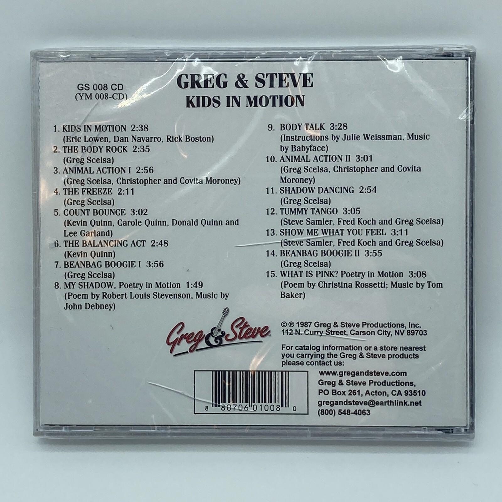 Greg & Steve "Kids in Motion" CD OOP Children's Music Creative Movement ...