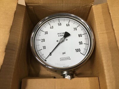 NOSHOK 0-100 PSI PRESSURE GAUGE 316 SS TUBE & SOCKET 80.400.100 ...