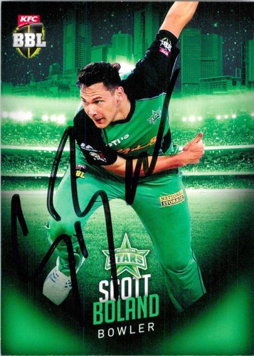 Signed 2017 2018 MELBOURNE STARS BBL Cricket Card SCOTT BOLAND | eBay