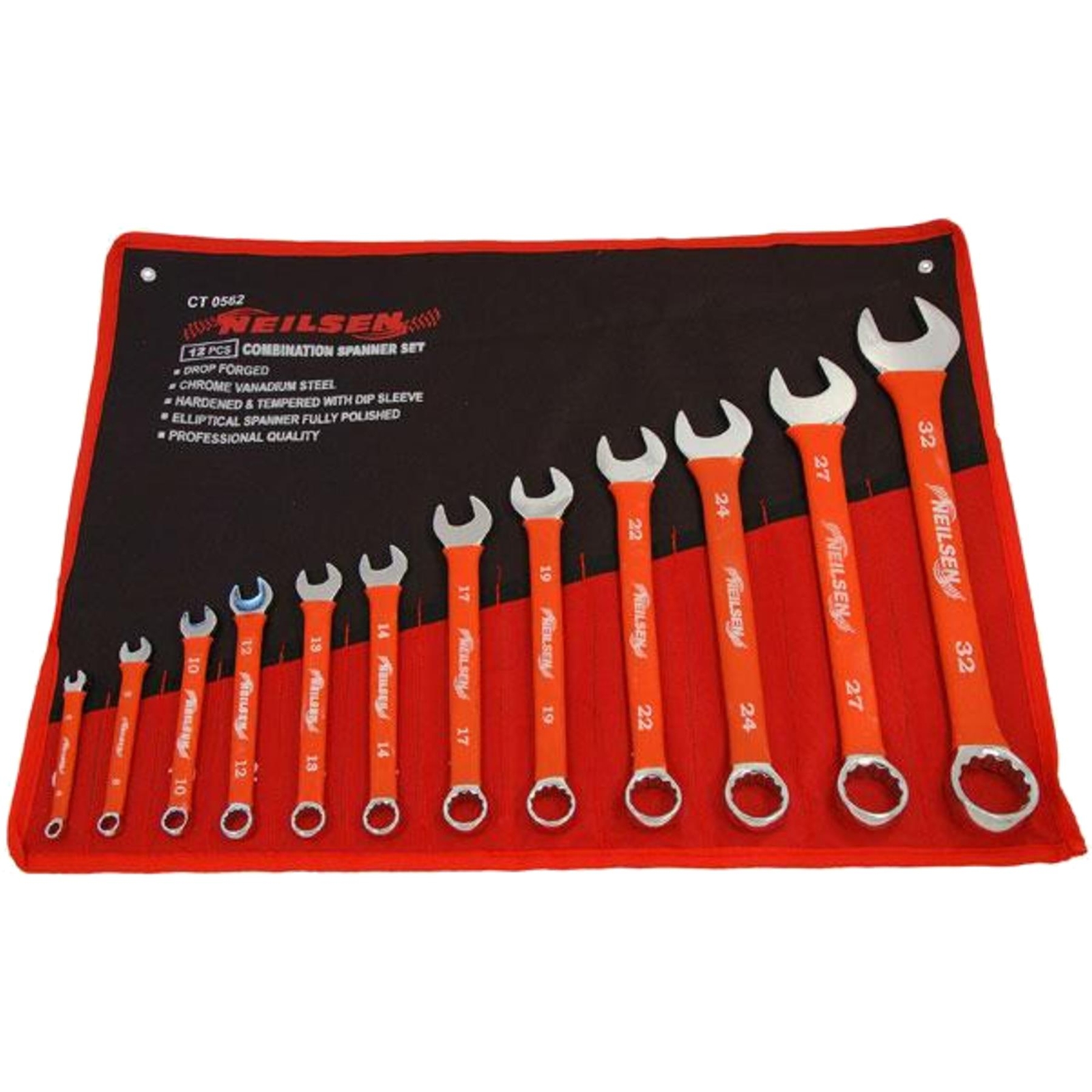 Neilsen 12pc Soft Grip Metric Combination Spanner Wrench Set 6mm - 32mm ...