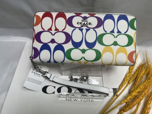 COACH Wallet Coach Long Wallet Signature Rainbow Wallet Ladies New | eBay
