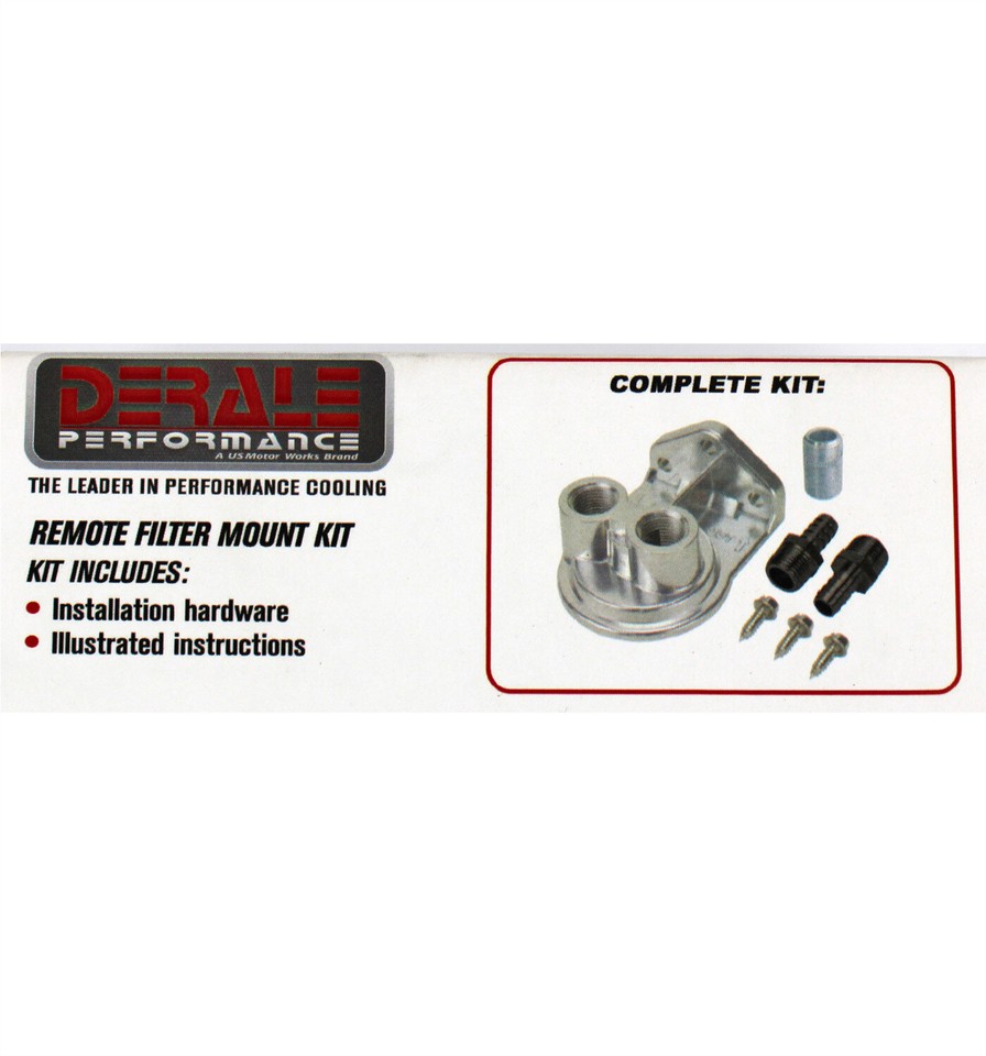 Derale Remote Filter Mount Kit, 3/4-16 Engine x 1/2 Npt Ports #D15708 ...