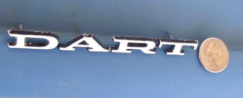 DODGE DART SCRIPT EMBLEM METAL CHROME VTG MOPAR OEM 71-74 72 73 3505419 ...