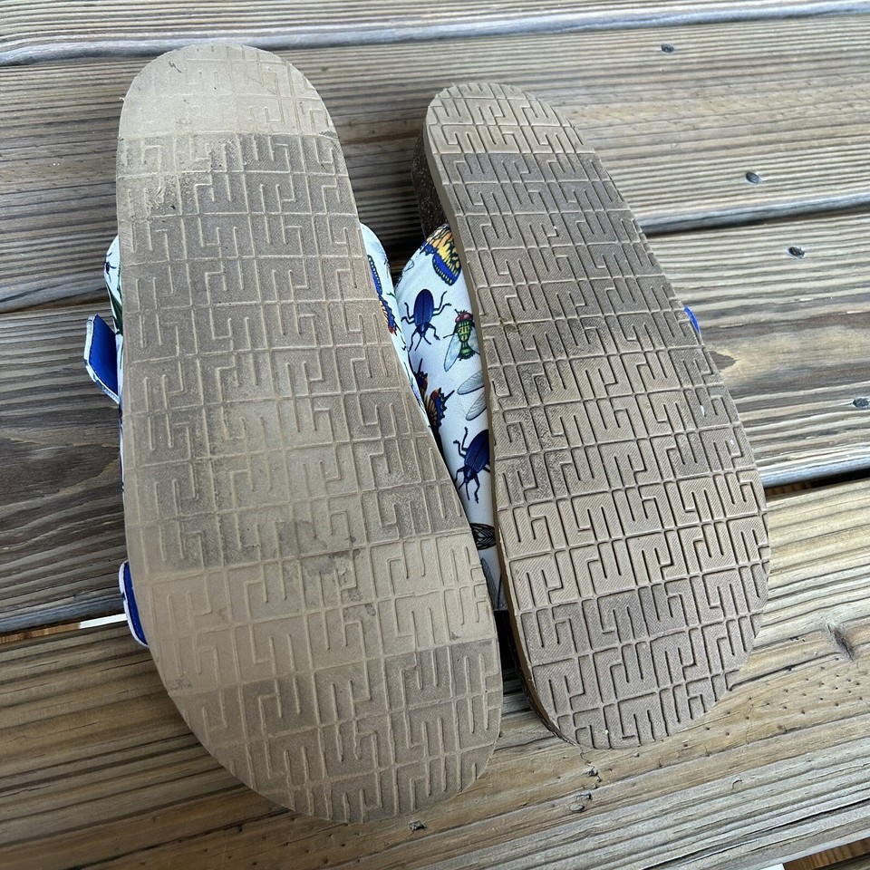 Loudmouth Baylor Buckle Bug Insect Print Slip On Open Toe Sandals US ...