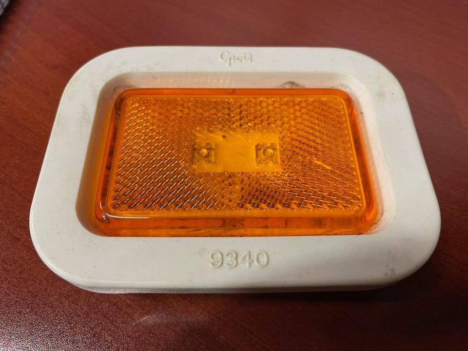 NEW Grote Amber Light and White grommet / bezel set 2x3 inch 9340 / ...