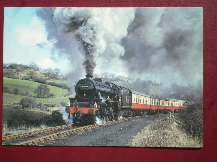 POSTCARD CLASS 5MT LOCO NO 45428 'ERIC TREACY' AT ESK VALLEY | eBay UK