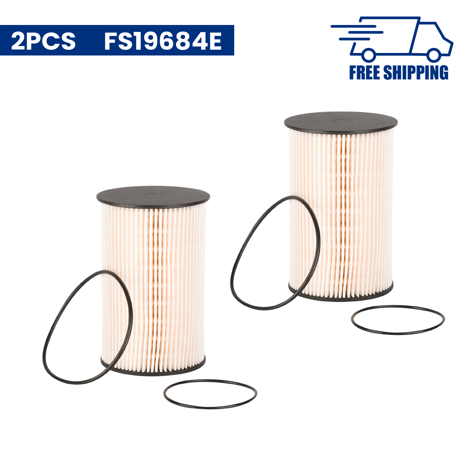 2 PCS Fuel Filters With Water Separator FS19684E PF7779 P550657 CS9970 ...