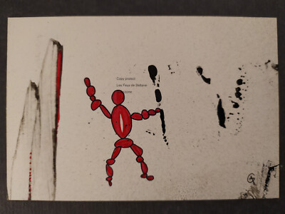 Dessin original bonhomme rouge MAESTRO format carte postale signé | eBay