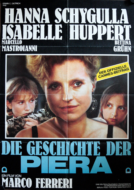Story of Piera German movie poster A1 Geschichte der Piera Huppert ...