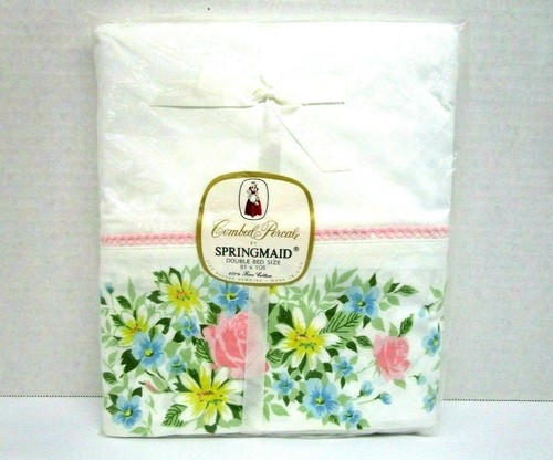 Vintage Springmaid Combed Percale Double Size Flat Bed Sheet Morning ...