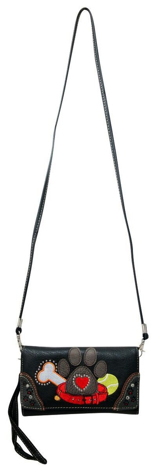 Dog Paw Print Handbag Crossbody Purse Wallet Shoulder Bag Western Style ...