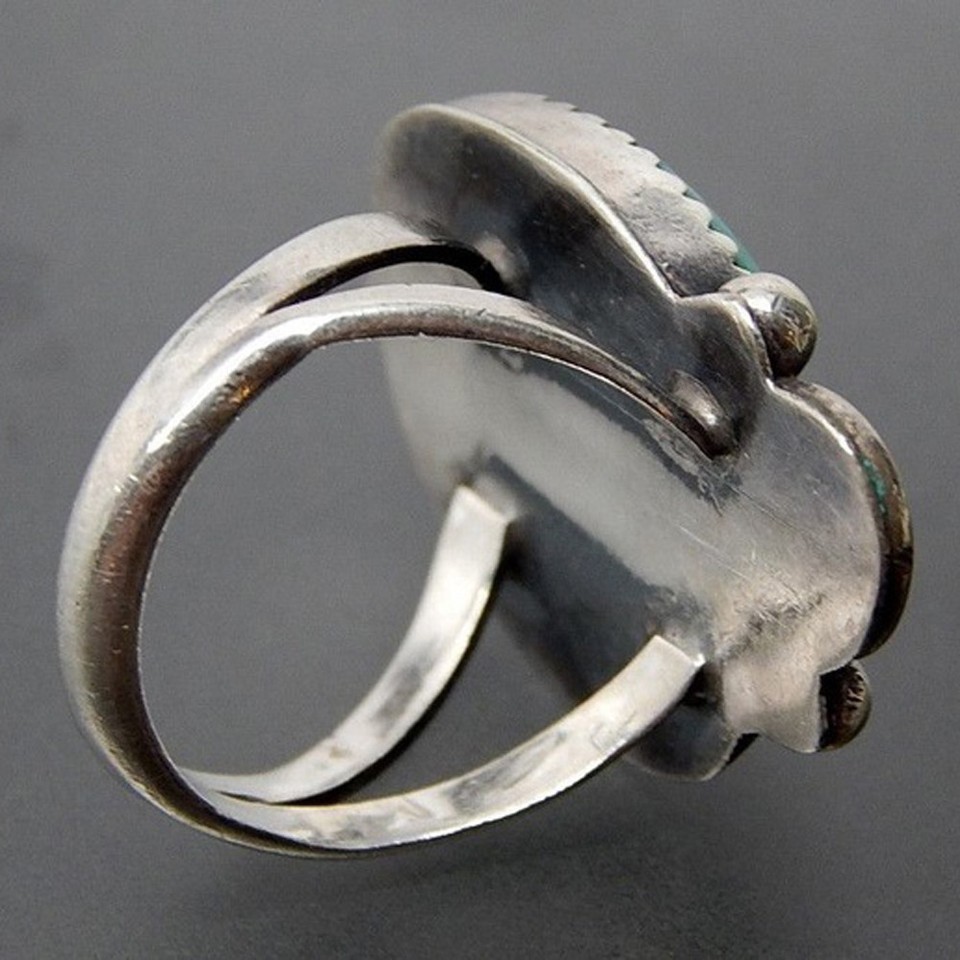 Vintage 925 Silver Plated Turquoise Feather Gypsy Rings Wedding Boho ...