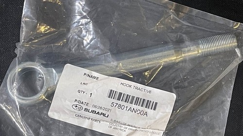 SUBARU 57801AN00A OEM 2017-2022 Impreza Bumper Emergency Tow Eye Hook ...