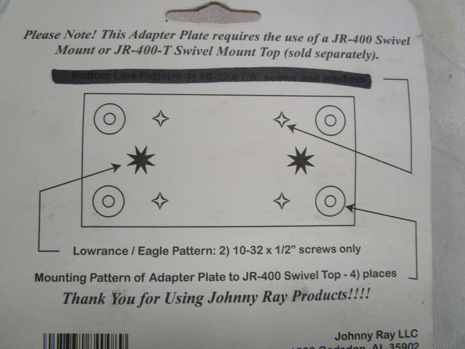 JOHNNY RAY SWIVEL MOUNT ADAPTER PLATE PAIR (2) JR-400AP MARINE BOAT | eBay