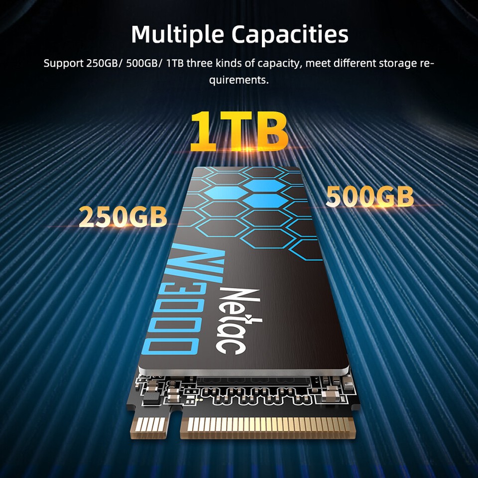 Netac M.2 NVMe 2TB 1TB 500GB 250GB Solid State Drive PCIe3.0 Internal ...
