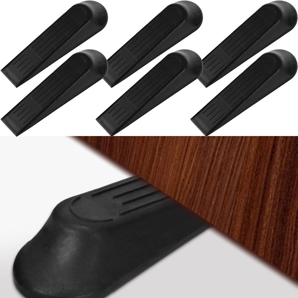 Durable Plastic Door Jammer with Strong Hold Pack of 6 Rubber Door ...