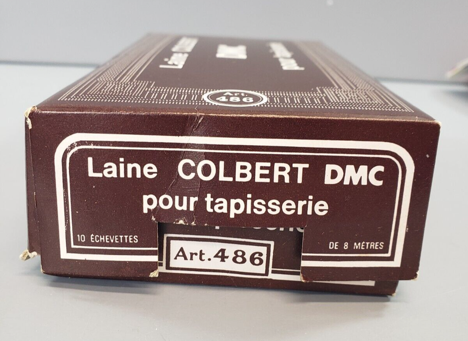 10 Skeins DMC Laine Colbert Wool FLOSS BLUE Color #7294 Made in France ...