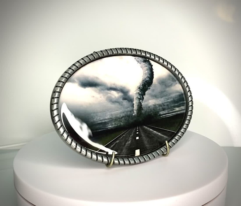 Twister Belt Buckle - Tornado Alley Handmade Silver Buckle - 624 | eBay