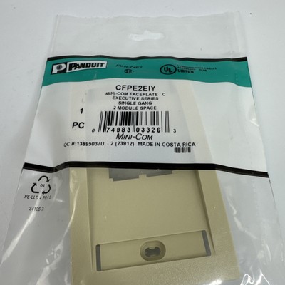 Panduit CFPE2EIY 2-Port Mini-Com Faceplate, Executive Series, Ivory ...