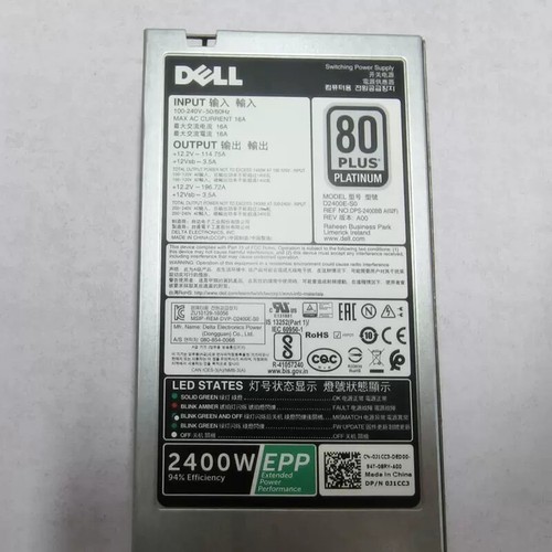 🔥 Dell 14th Generation Server 2400W EPP power supply 0J1CC3 DPS-2400BB ...
