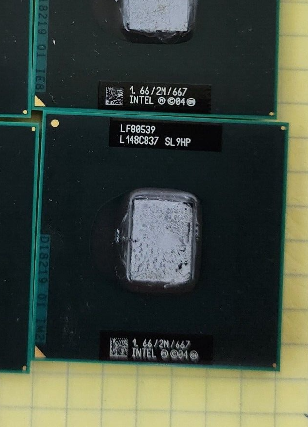 4x Intel SL9HP Xeon Dual Core 1.66GHz 2M 667MHz Socket 479 CPU ...