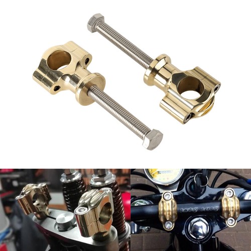 Pair Brass Handlebar Riser Universal For 1" 25mm Handlebar Clamp Bobber ...