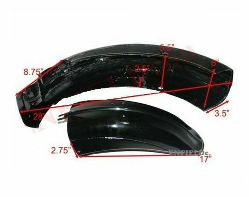 New Black Painted Front & Rear Mudguard Fender Pair Units Matchless ...