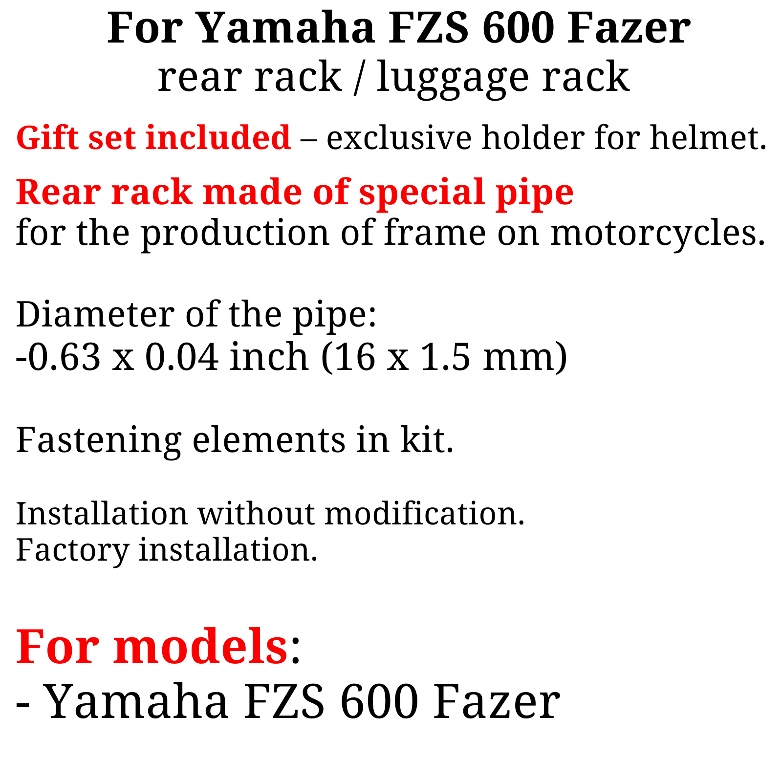 For Yamaha FZS 600 rear rack FZS600 Fazer rear luggage rack with ...