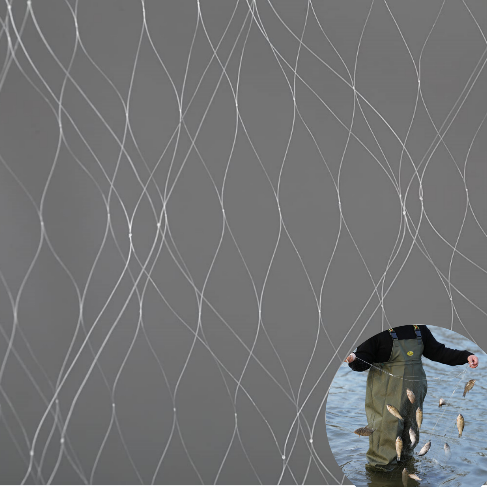 Hot! 6'X100' Finished Trammel Fishing Net, 3 Layers Fishing Gill Net ...