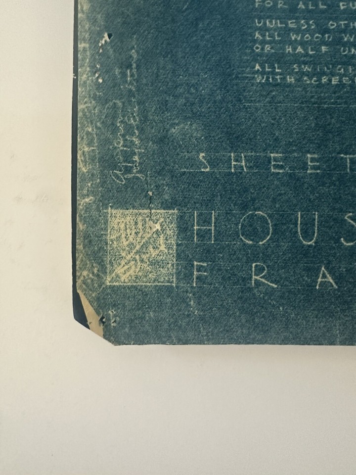 FRANK LLOYD WRIGHT SUPER RARE ORIGINAL BLUEPRINT PG 1 GENERAL PLAN ...