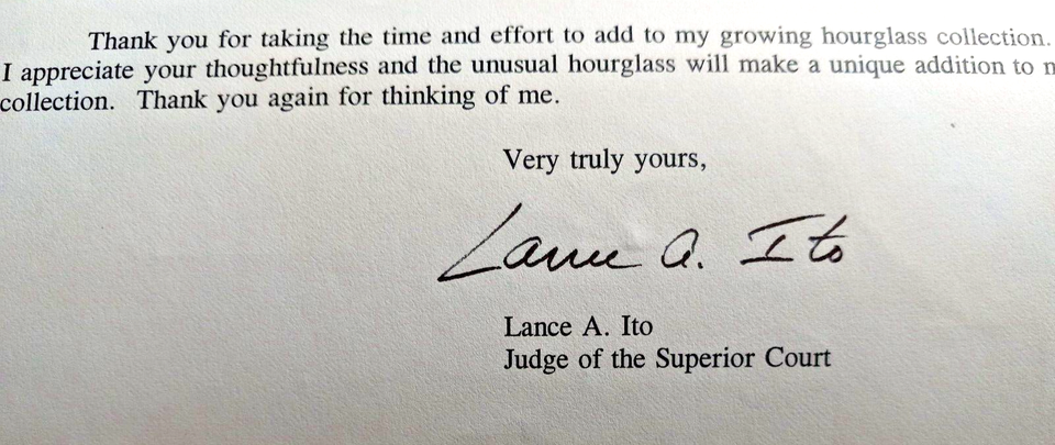 OJ Simpson Judge Lance Ito Signed Letter LA County Superior Court Letterhead '95 | eBay