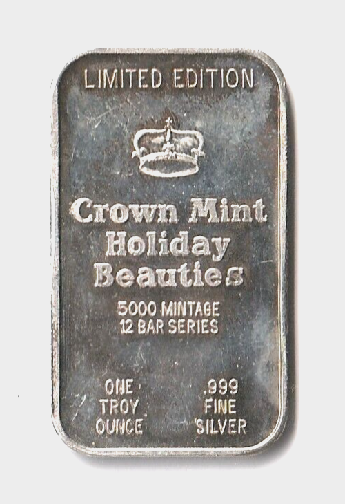 Crown Mint Holiday Beauties Season's Greetings 1 Oz Silver Bar ...