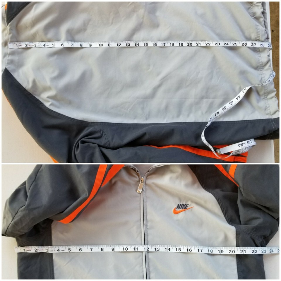 Nike Full Zip Track Jacket Mens Medium Mesh Lined Waist Drawstring Gray ...