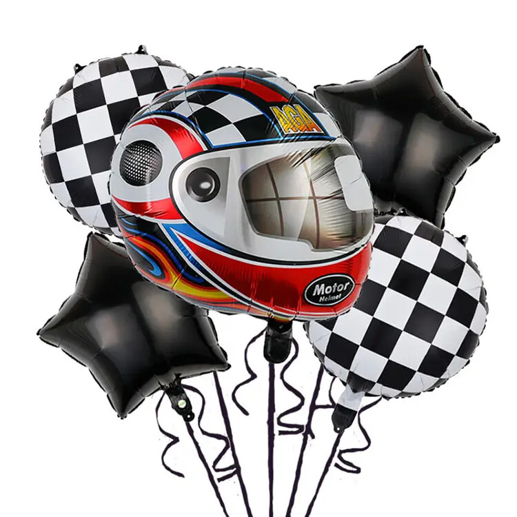 5/8pcs Motor Racing Foil Balloon Car Motorbike Helmet Air Fill Party ...