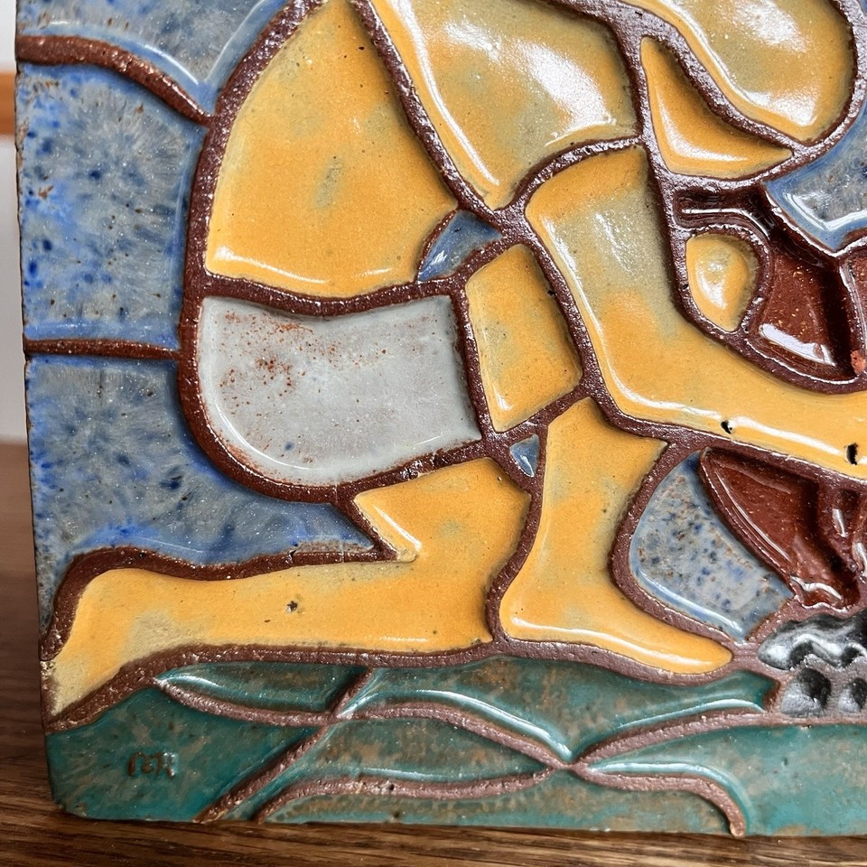 Vintage Moravian Henry Mercer Tile Works Bucks County Indian Fire Maker ...