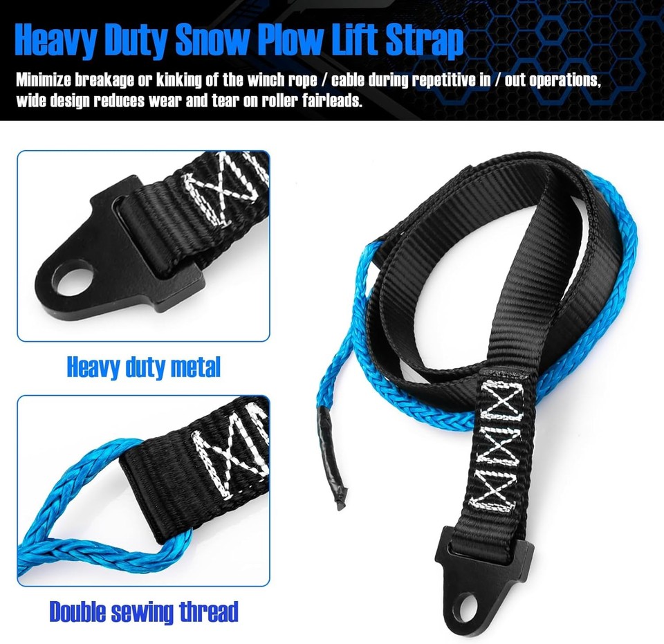 Plow Strap for ATV UTV Winch 64 Inch Length Heavy Duty Snow Plow Lift ...