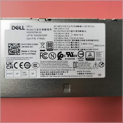 New Dell G5 XPS 8940 500W Platinum Power Supply PSU D500EPM-00 ...