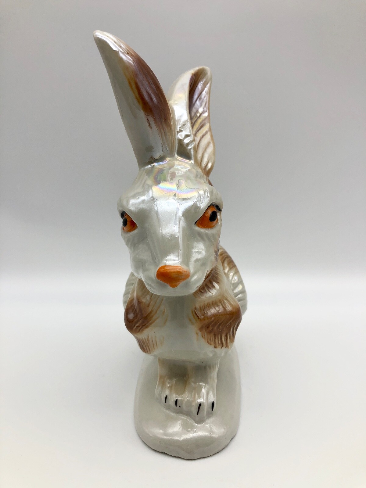 Vintage Ceramic Bunny Rabbit Figurine Iridescent Brazil | eBay