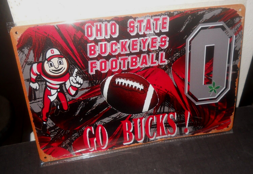 Ohio State Buckeyes Metal Wall Sign New 12" x 8 " Ready to Hang Mancave ...