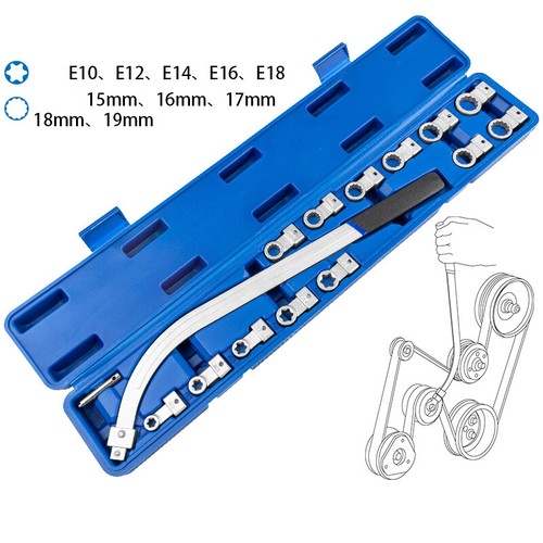 15pcs Car Auxiliary Belt Tensioner Pulley Wrench Set 12-19mm Screw ...