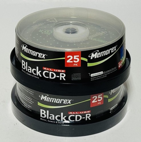 Lot of 50 Memorex Black CD-R - 40X/700MB/80 Min - New | eBay