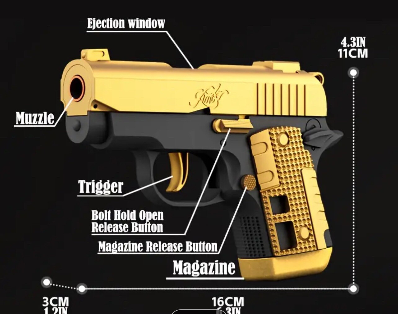 Kimber Micro 9 Subcompact 1911 Toy Gun Semi Auto Shooting Pistol Black ...