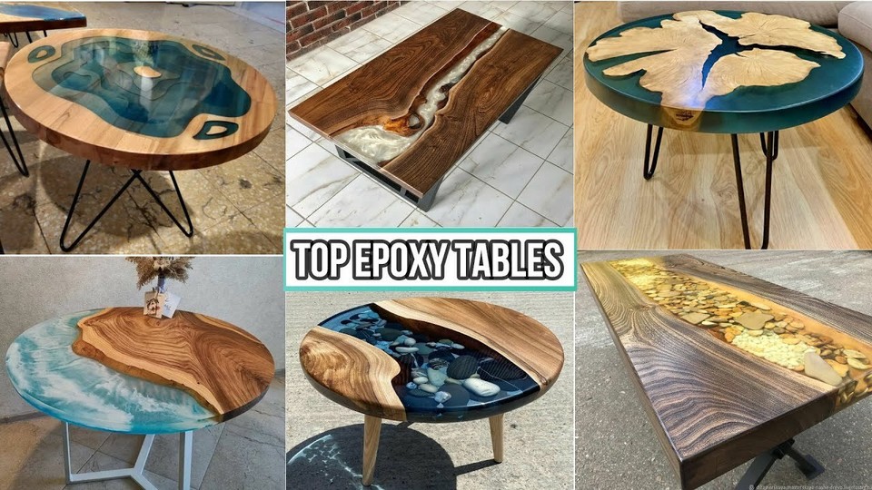 Ocean Waves Epoxy Table Tops, Resin River Countertop Luxury Furniture ...