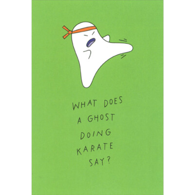 Karate Ghost Wearing Orange Headband Funny / Humorous Halloween Card | eBay