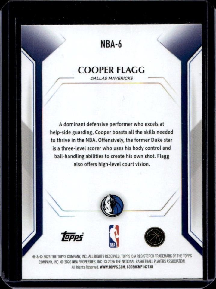2026 Topps Collector's Kit Exclusive Cooper Flagg RC Rainbow Foil ...