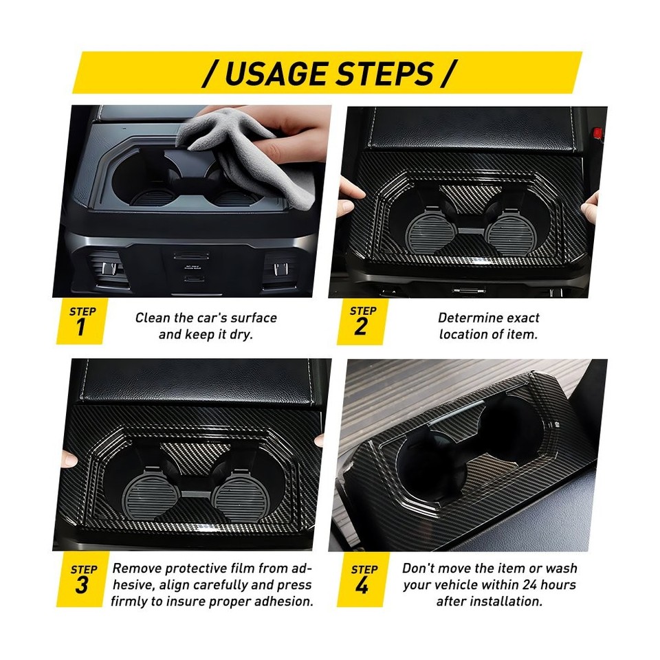 Rear Air Vent Outlet Cover + Cup Holder Trim Fits 2015 2016 2017-2020 ...