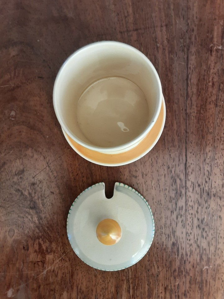 Susie Cooper Preserve Pot in the Red Runner Bean Pattern. Triangle Back ...