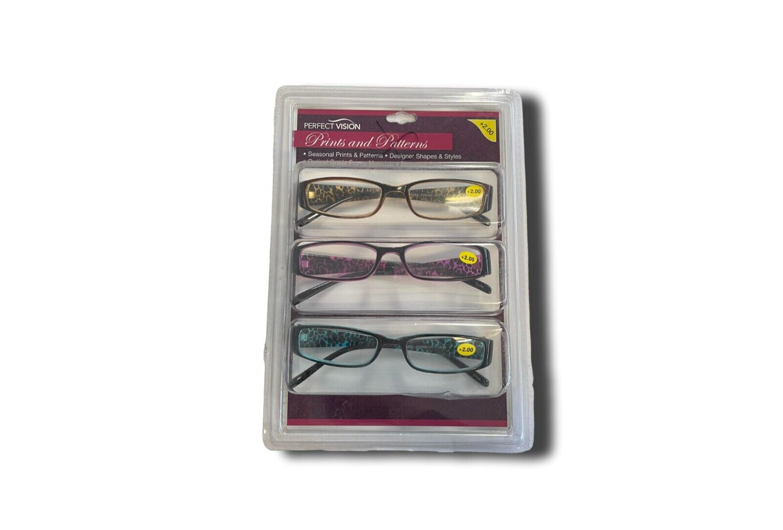 3 Pack Perfect Vision Prints & Patterns BRN/PNK/BLU Reading Glasses +2. ...